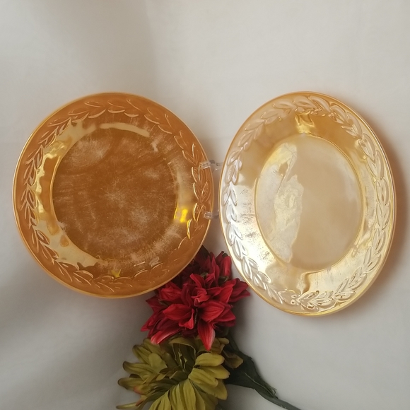 Fire King | Dining | Fire King Peach Lustre Laurel Dinner Plates | Poshmark